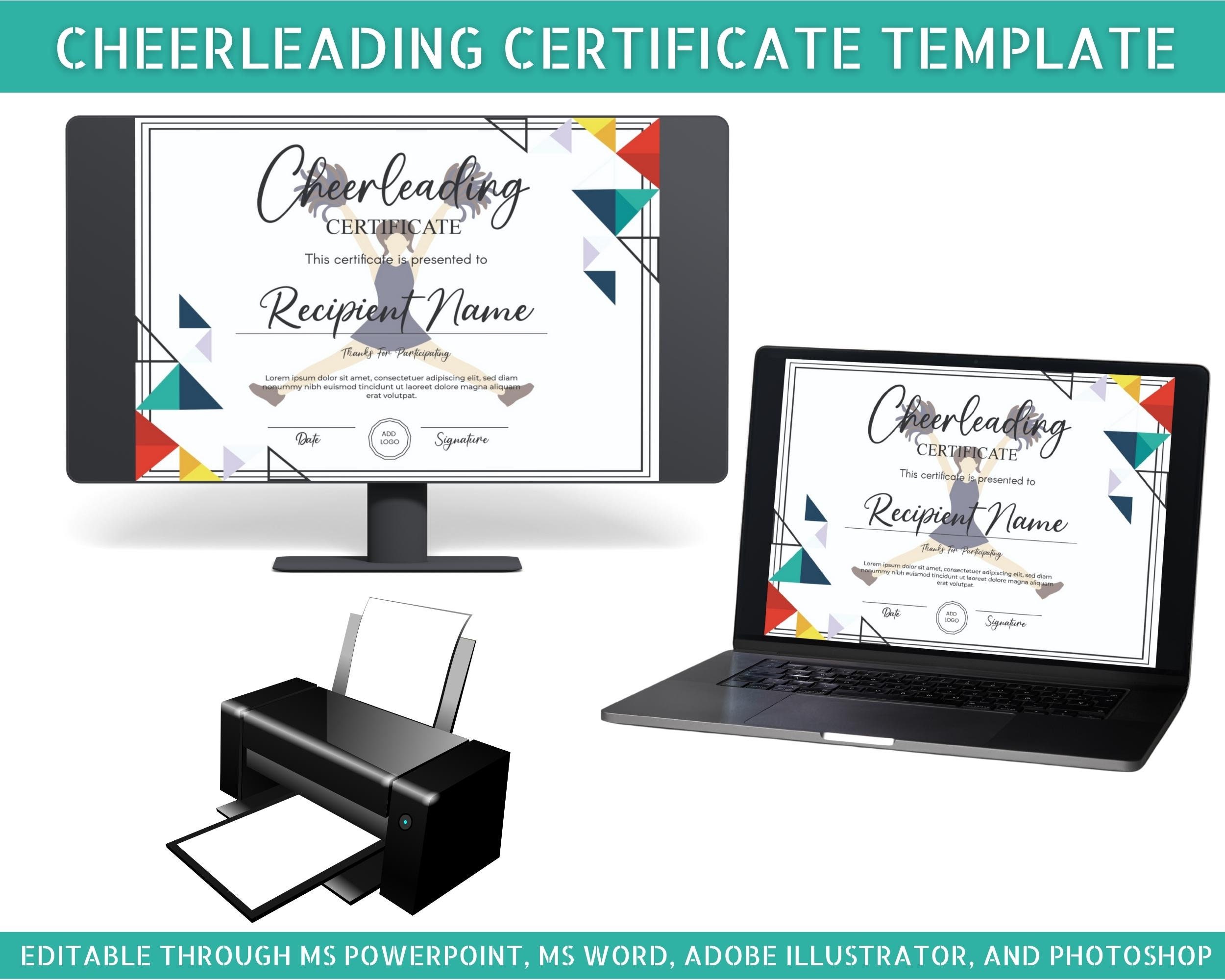 Cheerleader & Cheerleading Coach Certification, Printable Cheer ...
