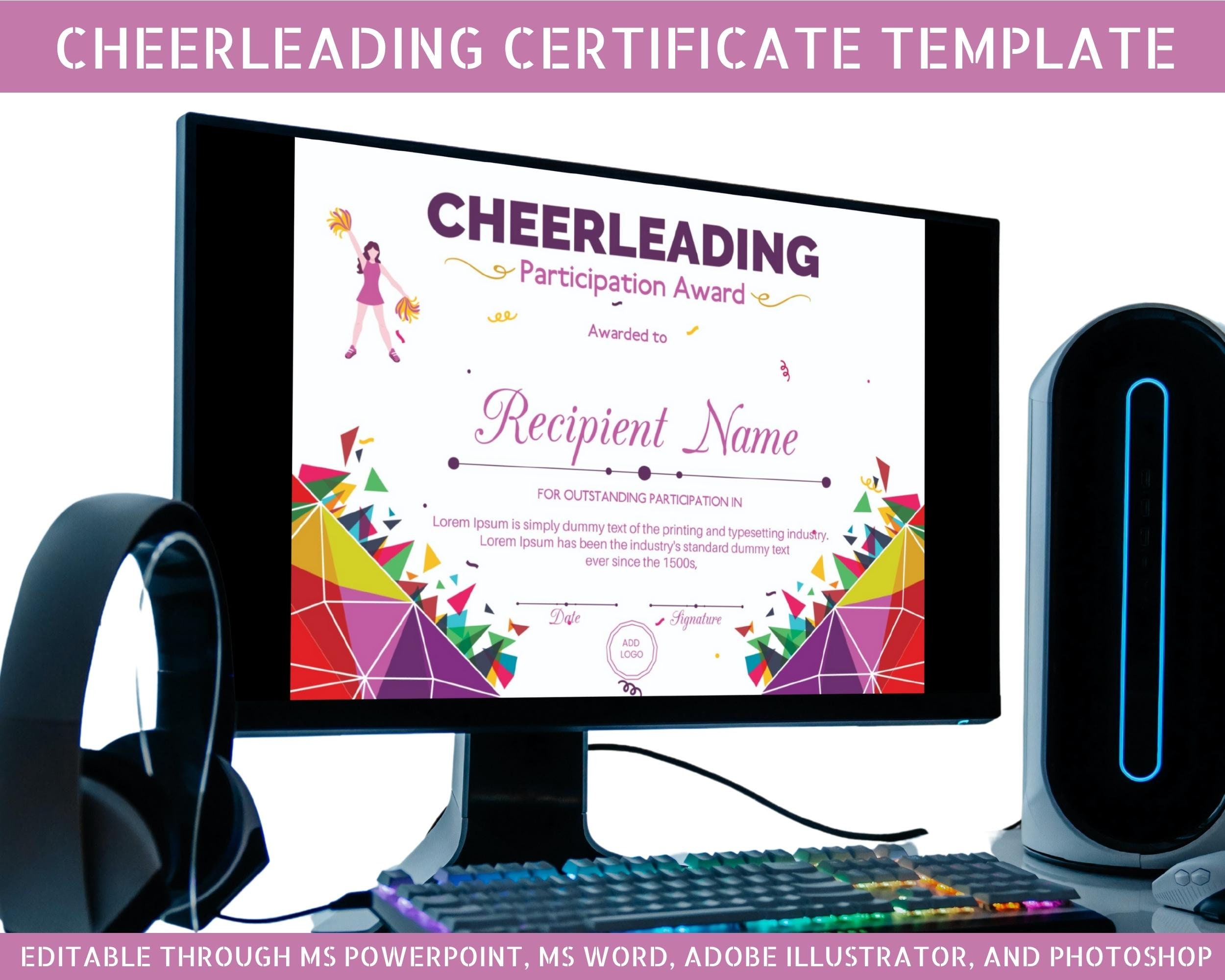 Certificate of Cheerleading, Cheerleading Certificate and Coach ...