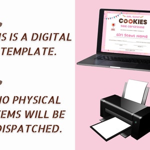 Girl Scout Cookie Sales Certificate Template (digital Download) - Etsy
