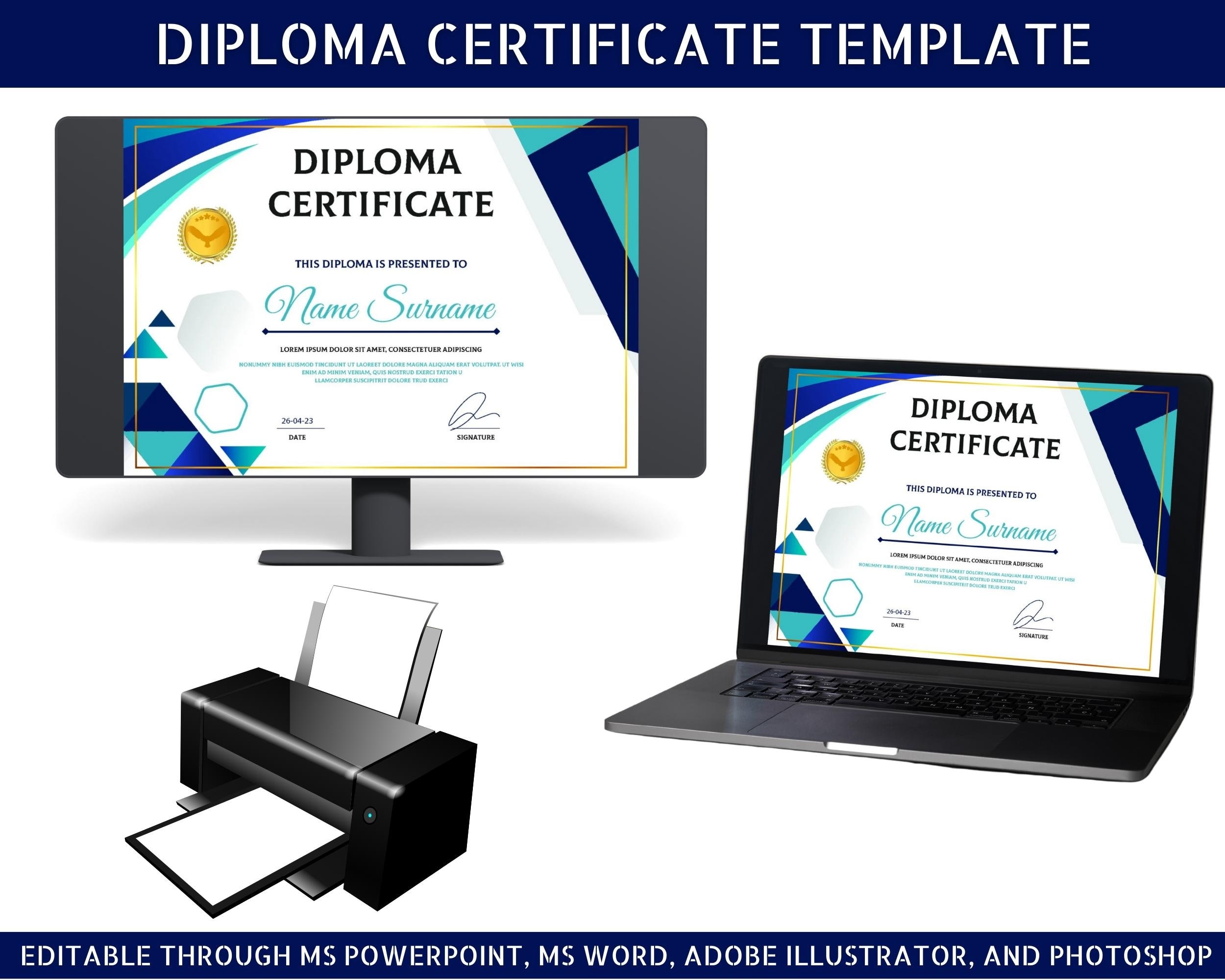 Editable Diploma Certificate Template: Homeschool Keepsake (digital ...