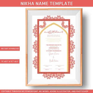 Nikah Certificate Digital Download, Custom Nikkah Nama, Islamic Wedding ...