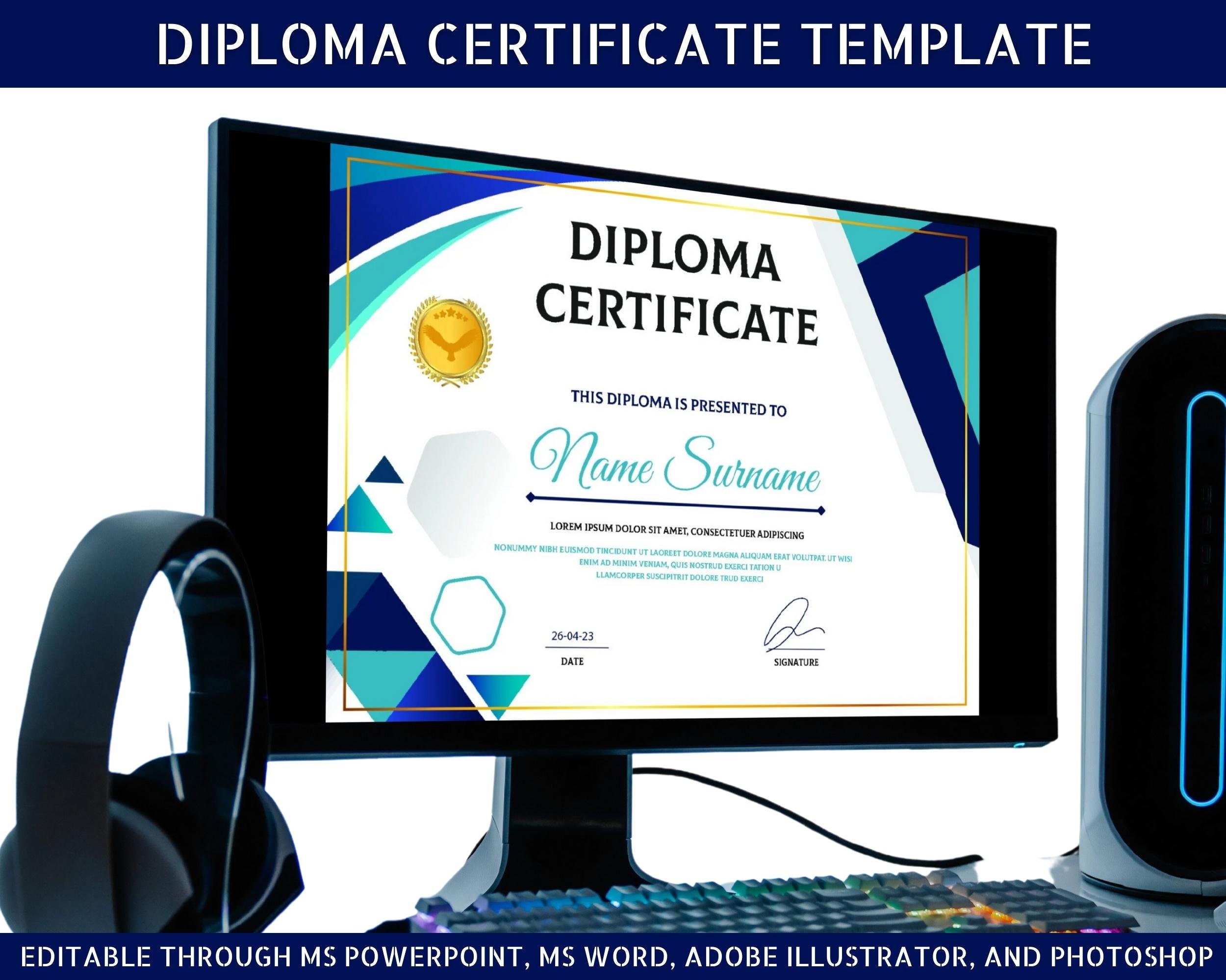 Editable Diploma Certificate Template: Homeschool Keepsake (digital ...