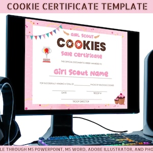 Girl Scout Cookie Sales Certificate Template (digital Download) - Etsy