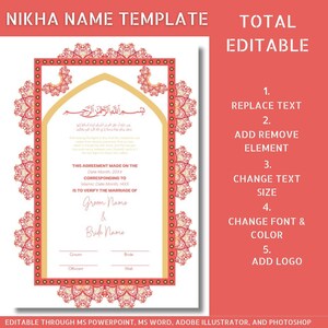 Nikah Certificate Digital Download, Custom Nikkah Nama, Islamic Wedding ...