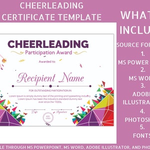 Certificate of Cheerleading, Cheerleading Certificate and Coach ...