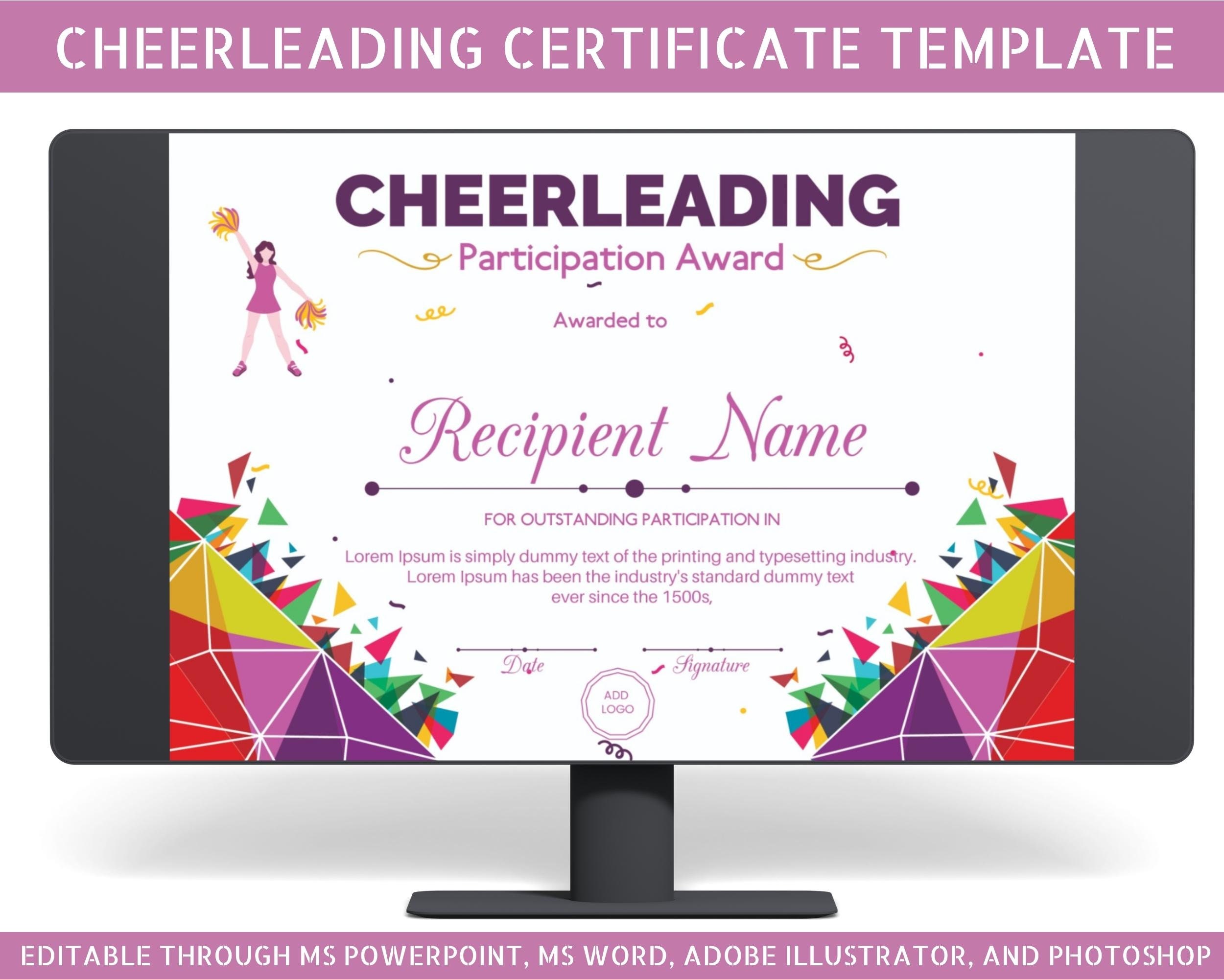 Certificate of Cheerleading, Cheerleading Certificate and Coach ...