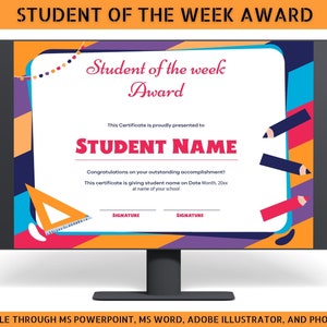 Student of the Week Award, Student of the Week Template, Student of the ...