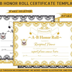 Certificate of Completion AB Honor Role, Black AB Honor Roll ...