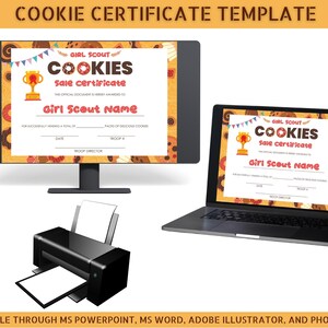 Girl Scout Cookie Sales Certificate Template (digital Download) - Etsy
