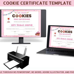 Girl Scout Cookie Sales Certificate Template (digital Download) - Etsy