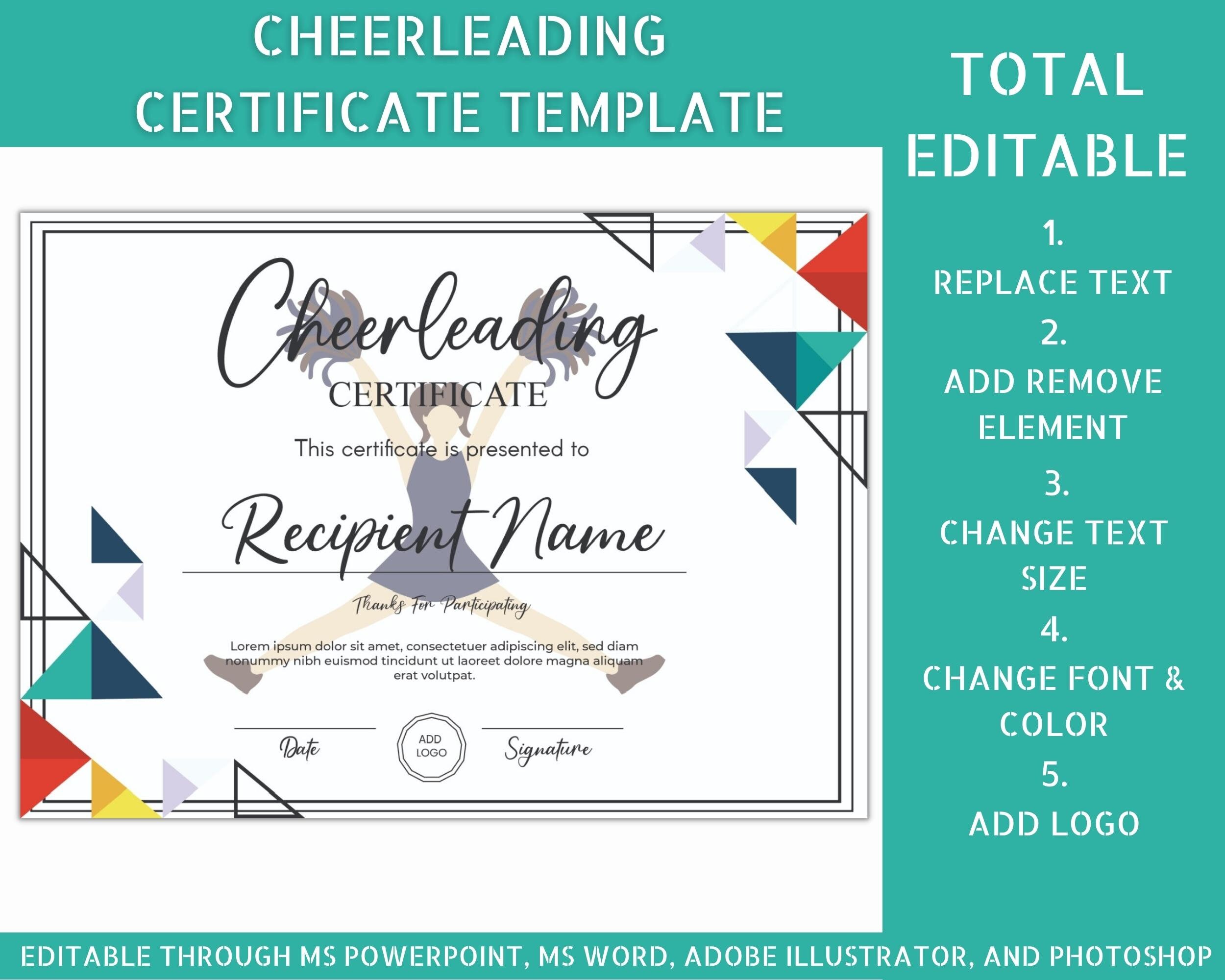 Cheerleader & Cheerleading Coach Certification, Printable Cheer ...