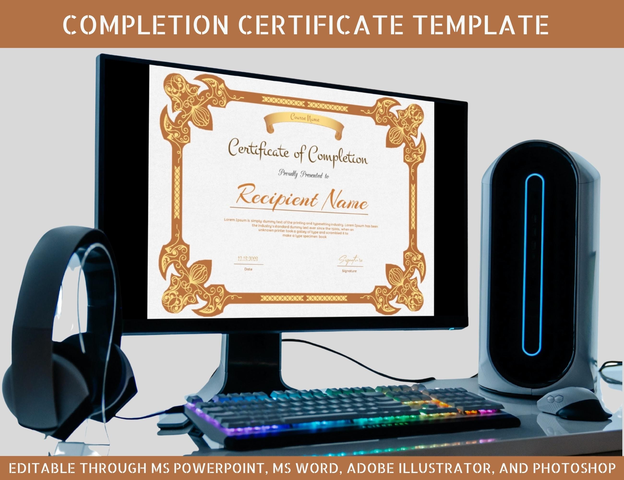 Course Certificate, Completion Certificate, Certificate of Completion ...