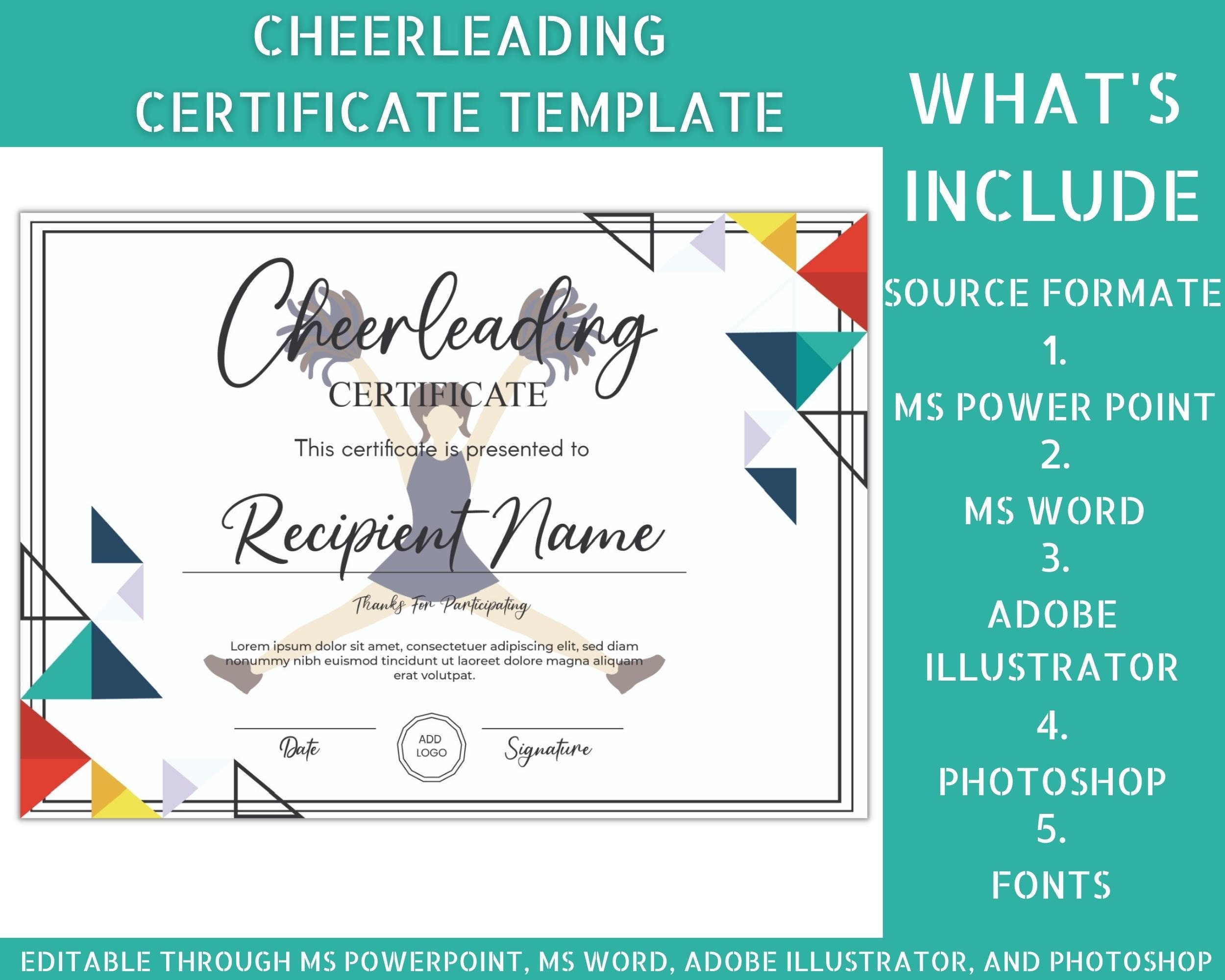 Cheerleader & Cheerleading Coach Certification, Printable Cheer ...