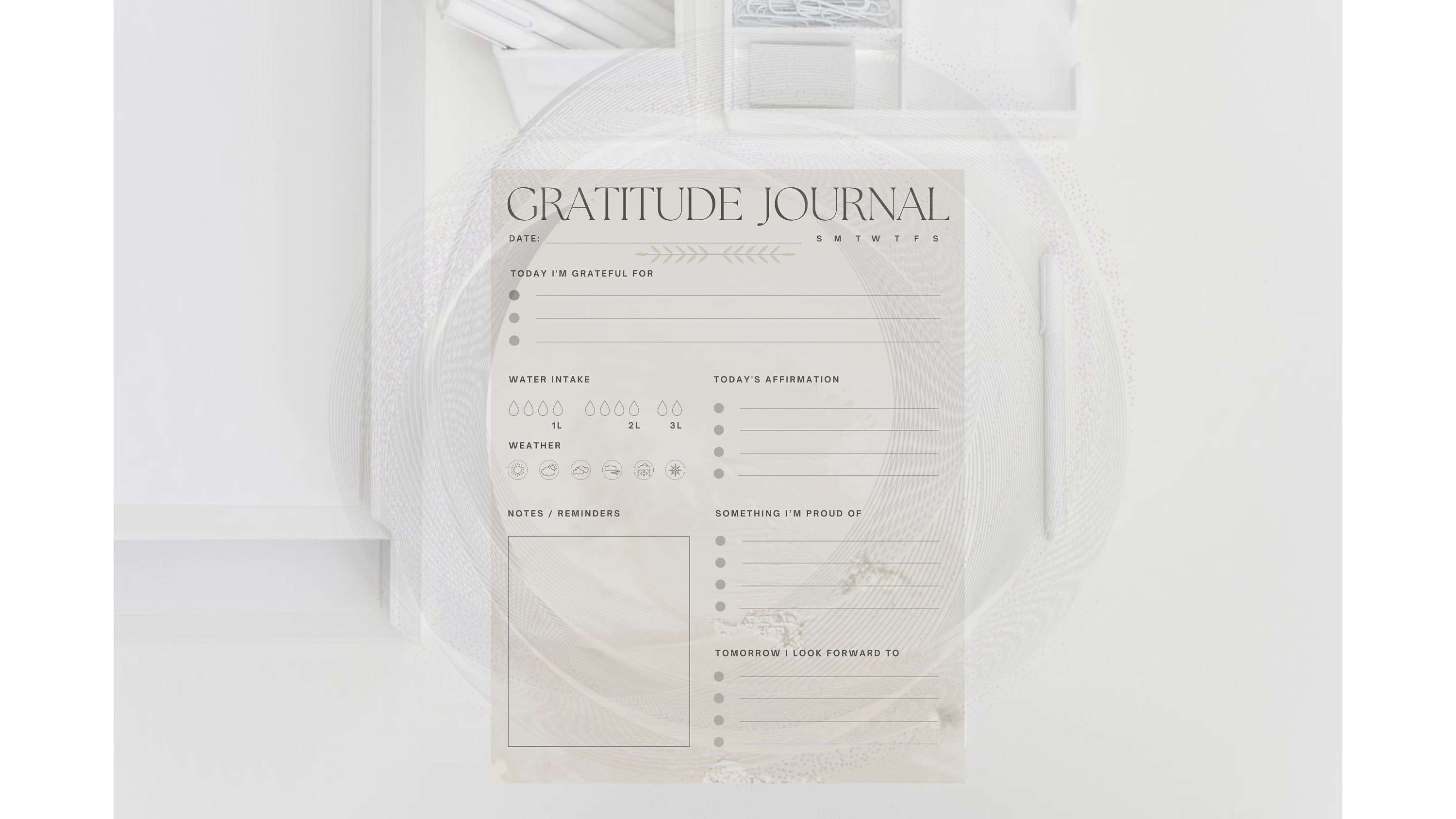Minimalist Gratitude Journal | Printable | Instant Download | Positive ...