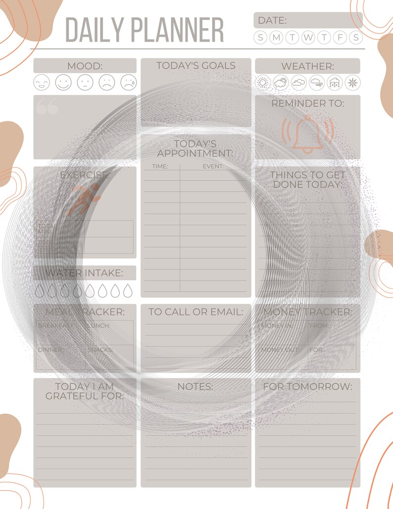 Minimalist Planner | Printable Daily Planner | Instant Download | Meal ...