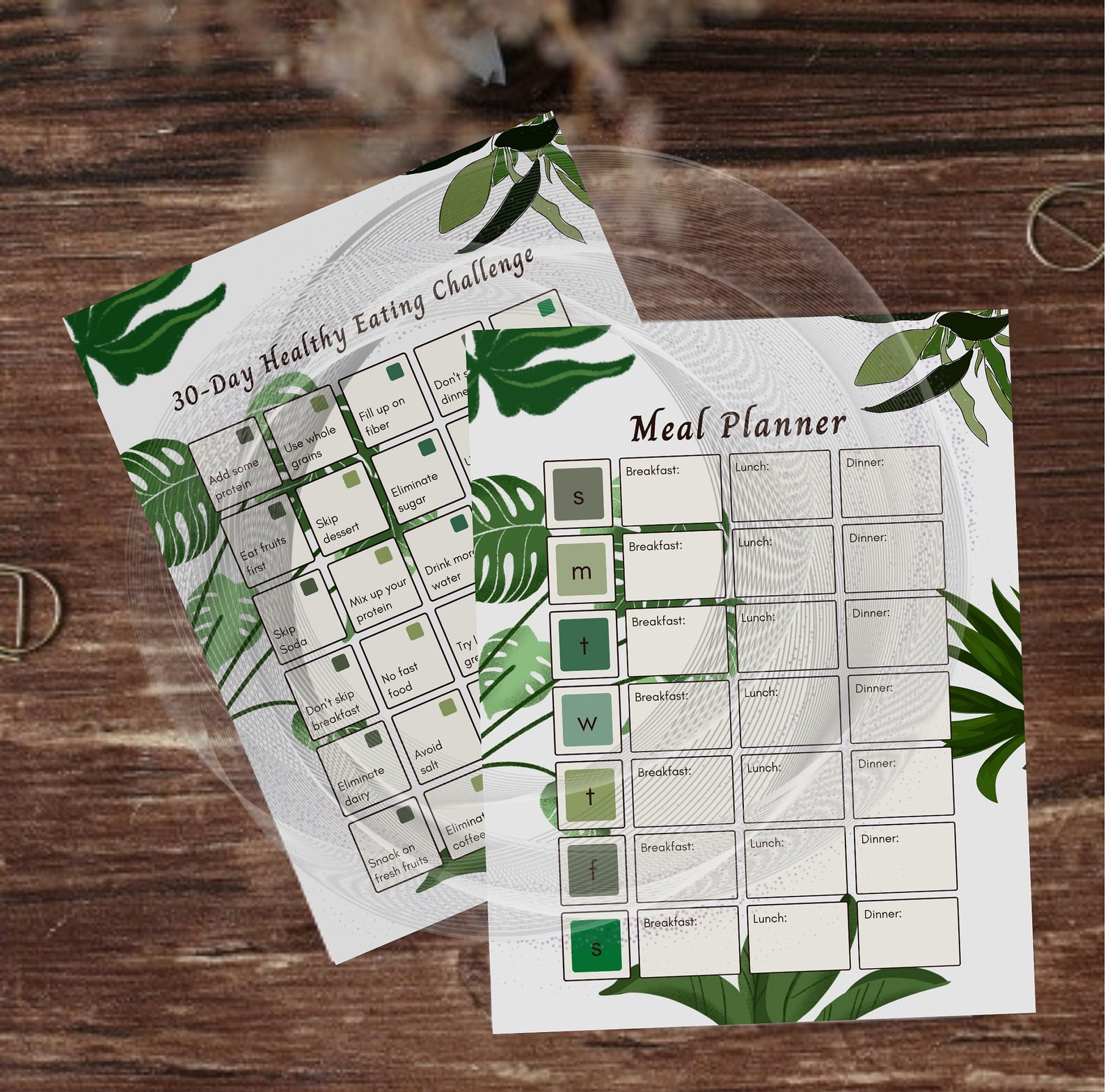 Digital Minimalist Meal Planner Combo | Printable Weekly Planner ...