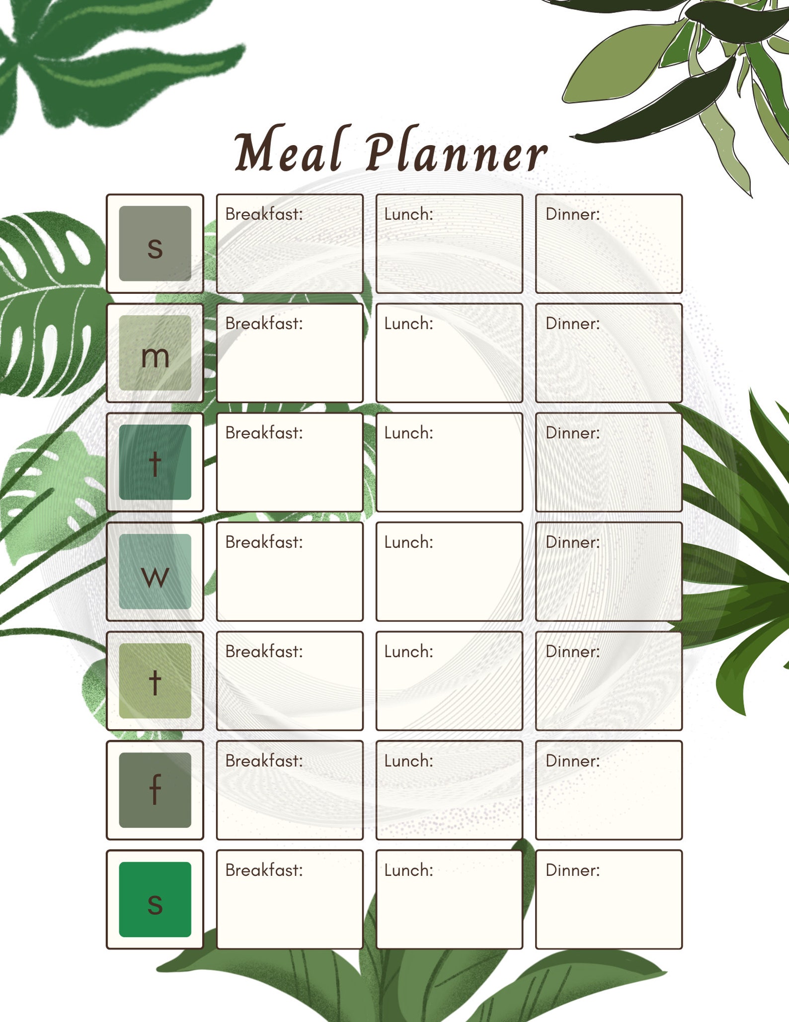 Digital Minimalist Meal Planner Combo | Printable Weekly Planner ...