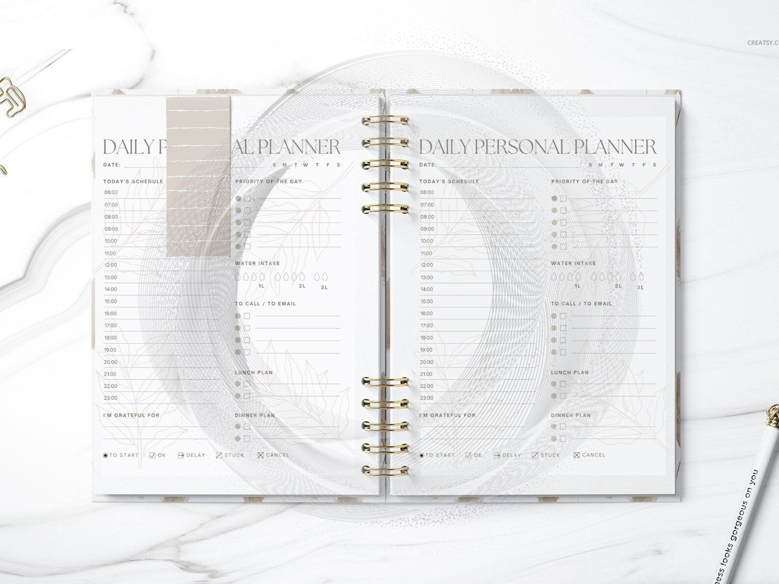 Minimalist Daily Planner Printable Instant Download - Etsy