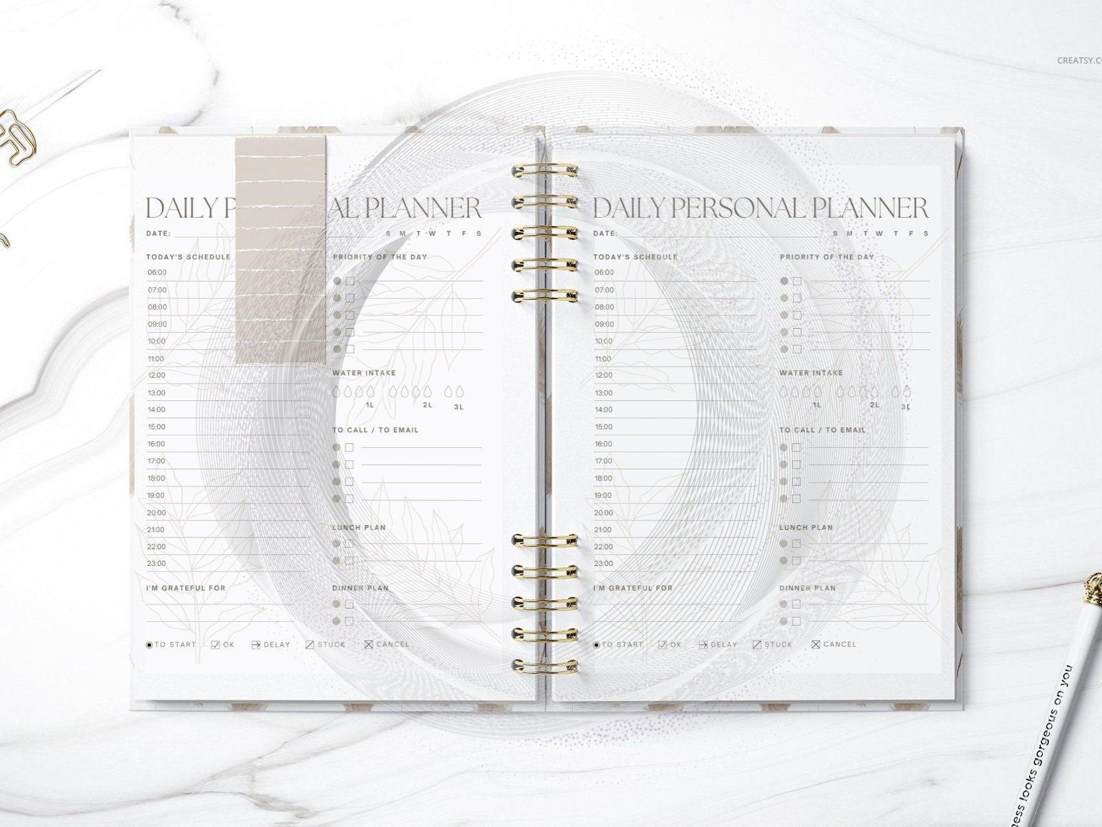 Minimalist Daily Planner | Printable | Instant Download | Hourly ...