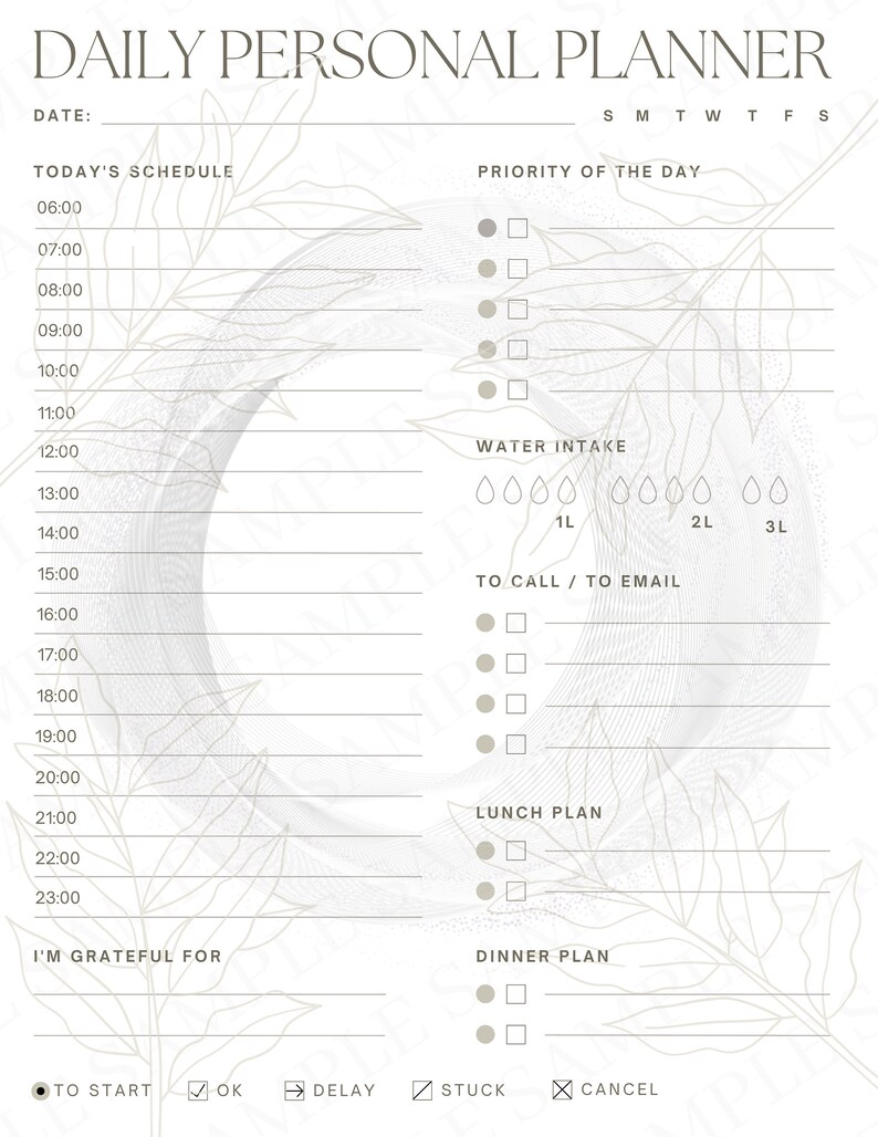 Minimalist Daily Planner Printable Instant Download - Etsy