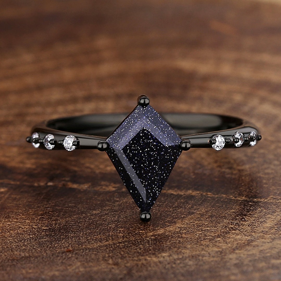 Blue Galaxy Nebula Ring, Promise Ring for Her, Engagement Ring, Bridal ...