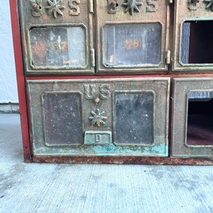 USPS Mailboxes Metal and Brass P.O. Mailbox Cabinet Vintage With ...