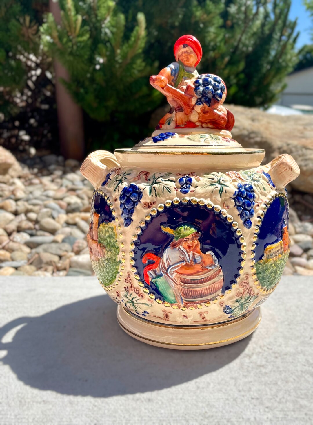 Vintage German Cookie Jar 1950s Salt Glaze Ceramic Jar From - Etsy