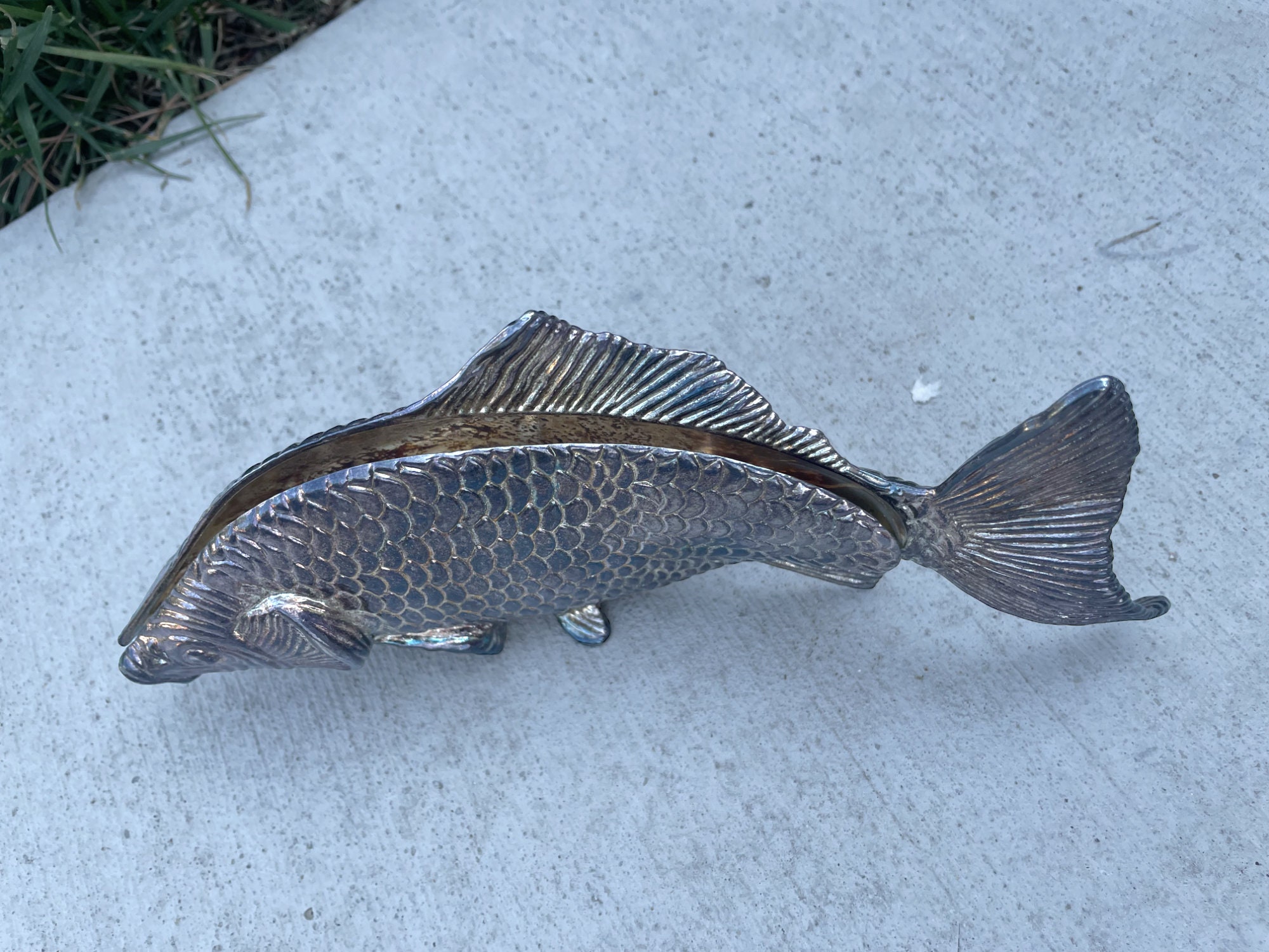 Vintage Koi Fish Letter Holder Silver Metal Napkin Holder 1960s Kitchen ...