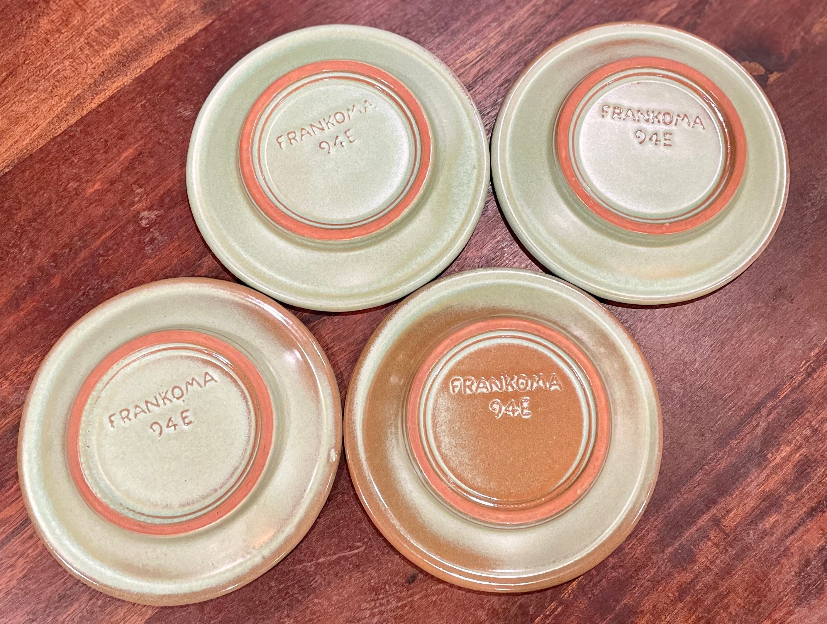 Frankoma 94E & 94C Teacup Set Mid Century Frankoma Prairie Green Glazed ...