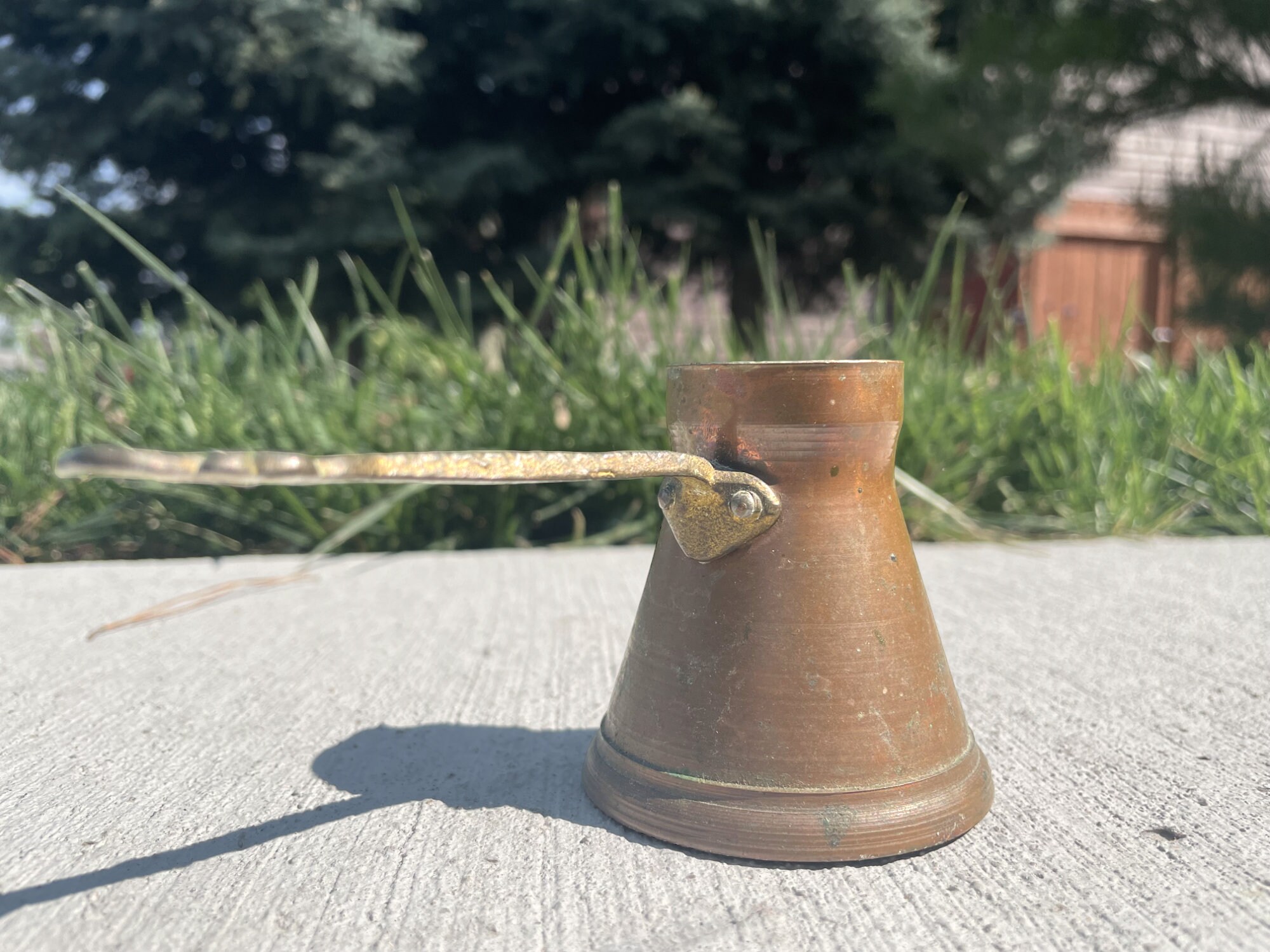 Antique Turkish Coffee Maker Copper and Brass Turkish Pot Patina Cast ...