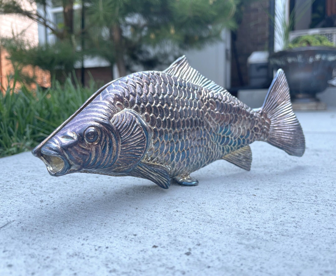 Vintage Koi Fish Letter Holder Silver Metal Napkin Holder 1960s Kitchen ...