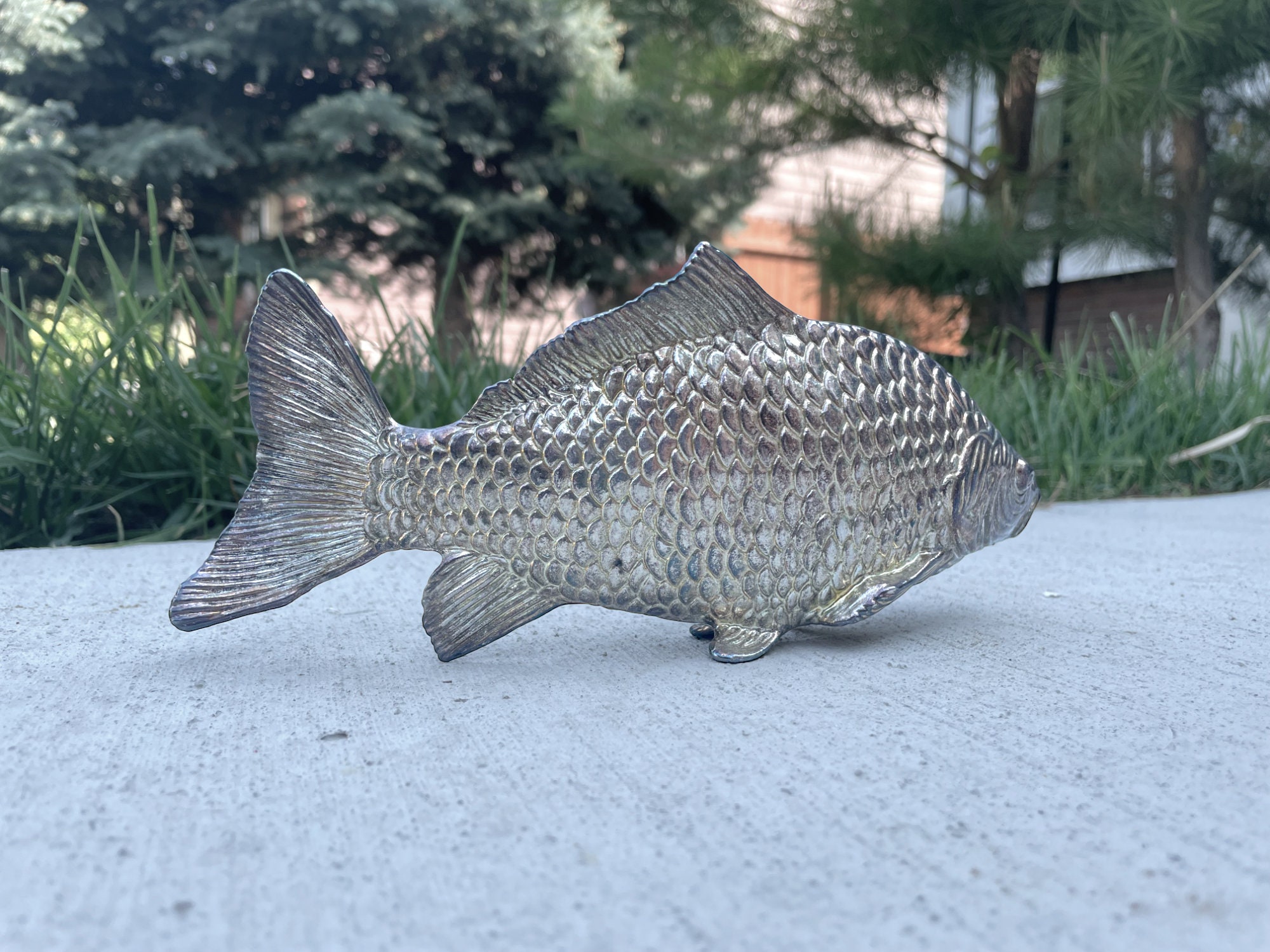Vintage Koi Fish Letter Holder Silver Metal Napkin Holder 1960s Kitchen ...