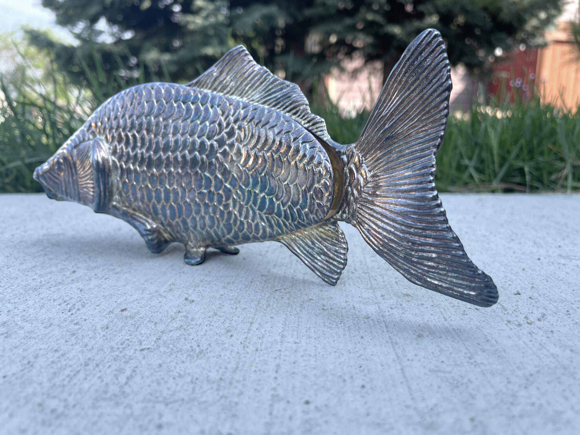 Vintage Koi Fish Letter Holder Silver Metal Napkin Holder 1960s Kitchen ...