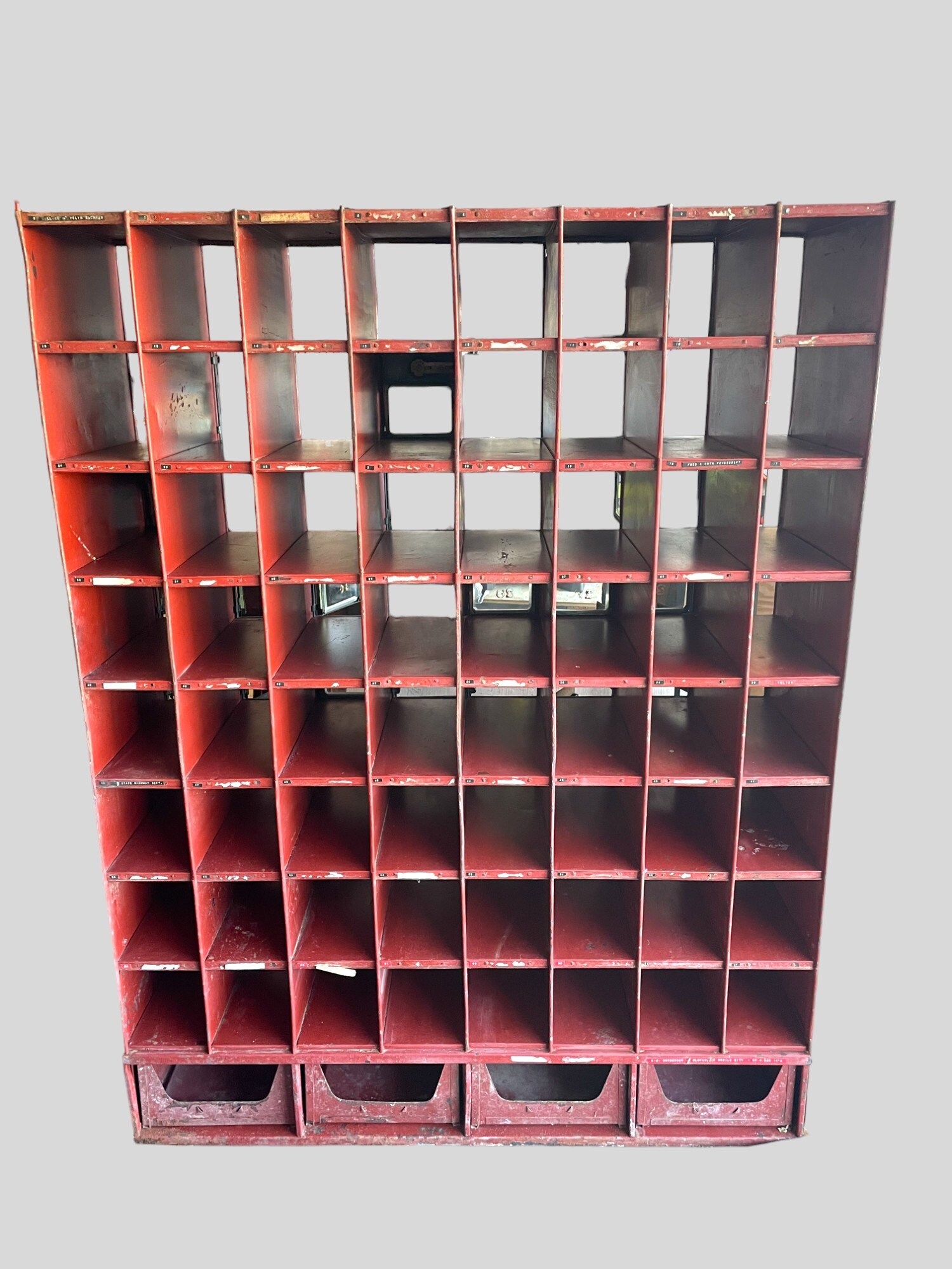 USPS Mailboxes Metal and Brass P.O. Mailbox Cabinet Vintage With ...