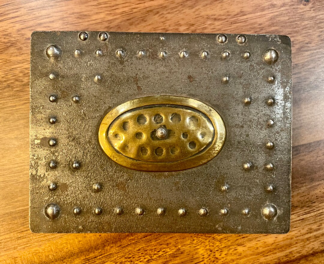 Goberg Iron and Brass Jewelry Box Hugo Berger Goberg Arts and Crafts ...