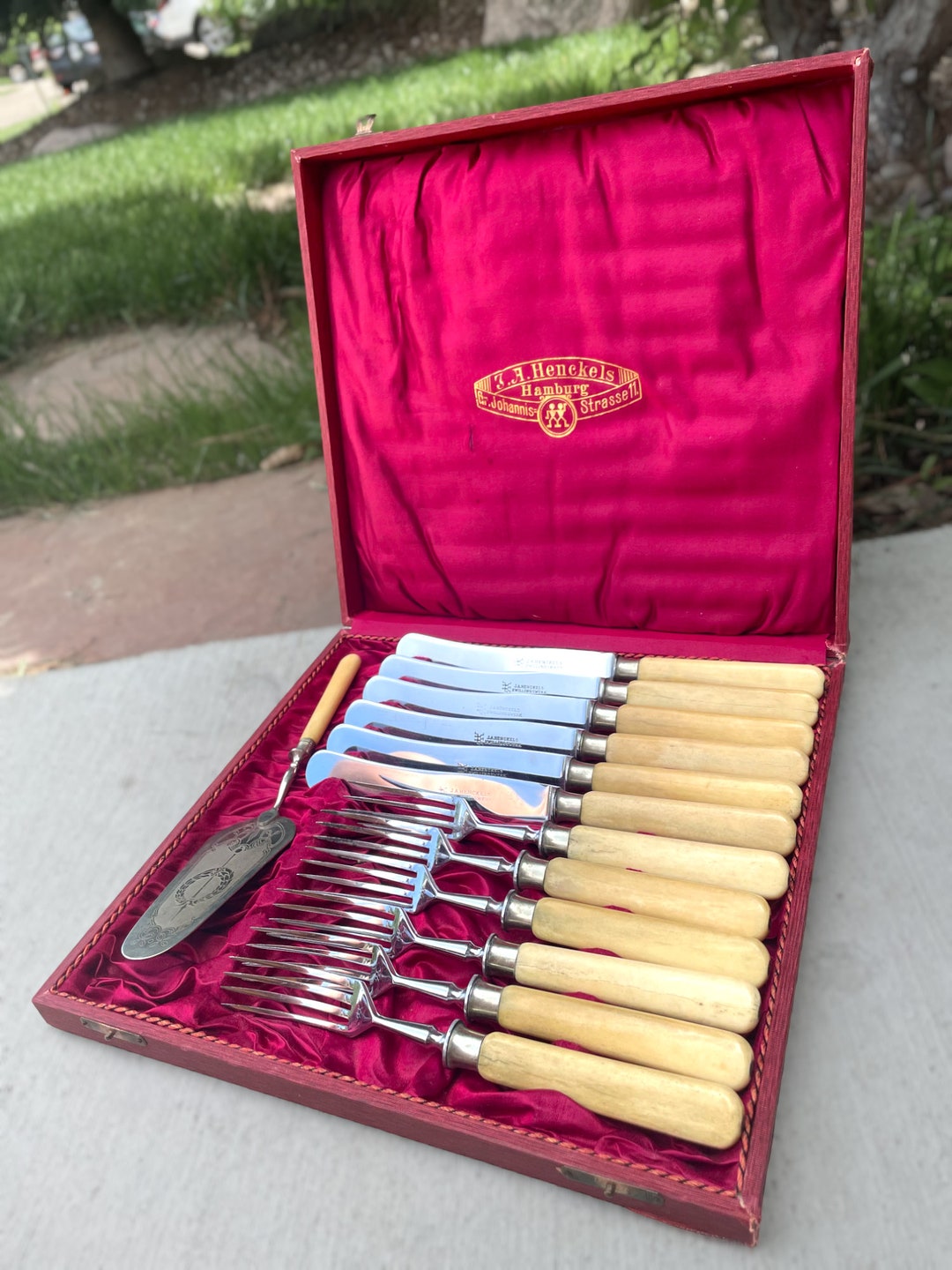 Vintage Bone Handled Silverware Early Victorian Fish Knives - Etsy
