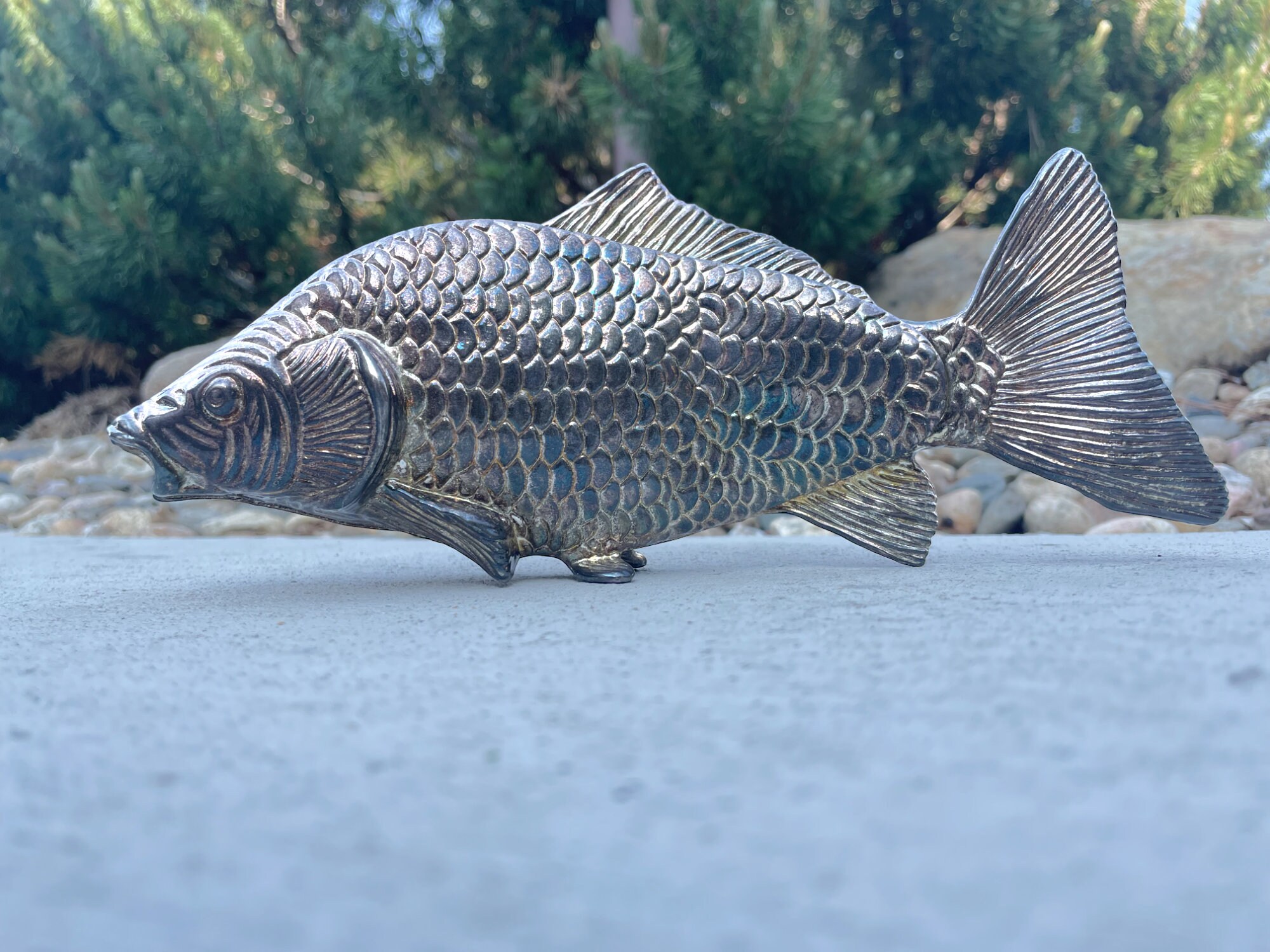 Vintage Koi Fish Letter Holder Silver Metal Napkin Holder 1960s Kitchen ...