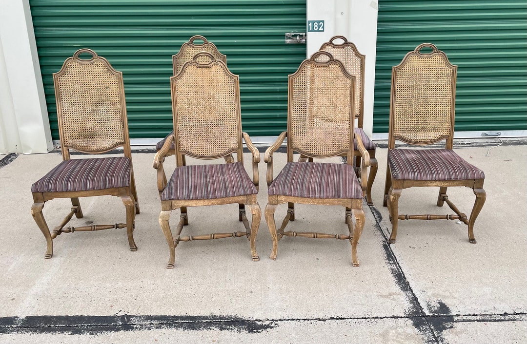 Thomasville 1960s Set of Six Dining Chairs With Decorative - Etsy