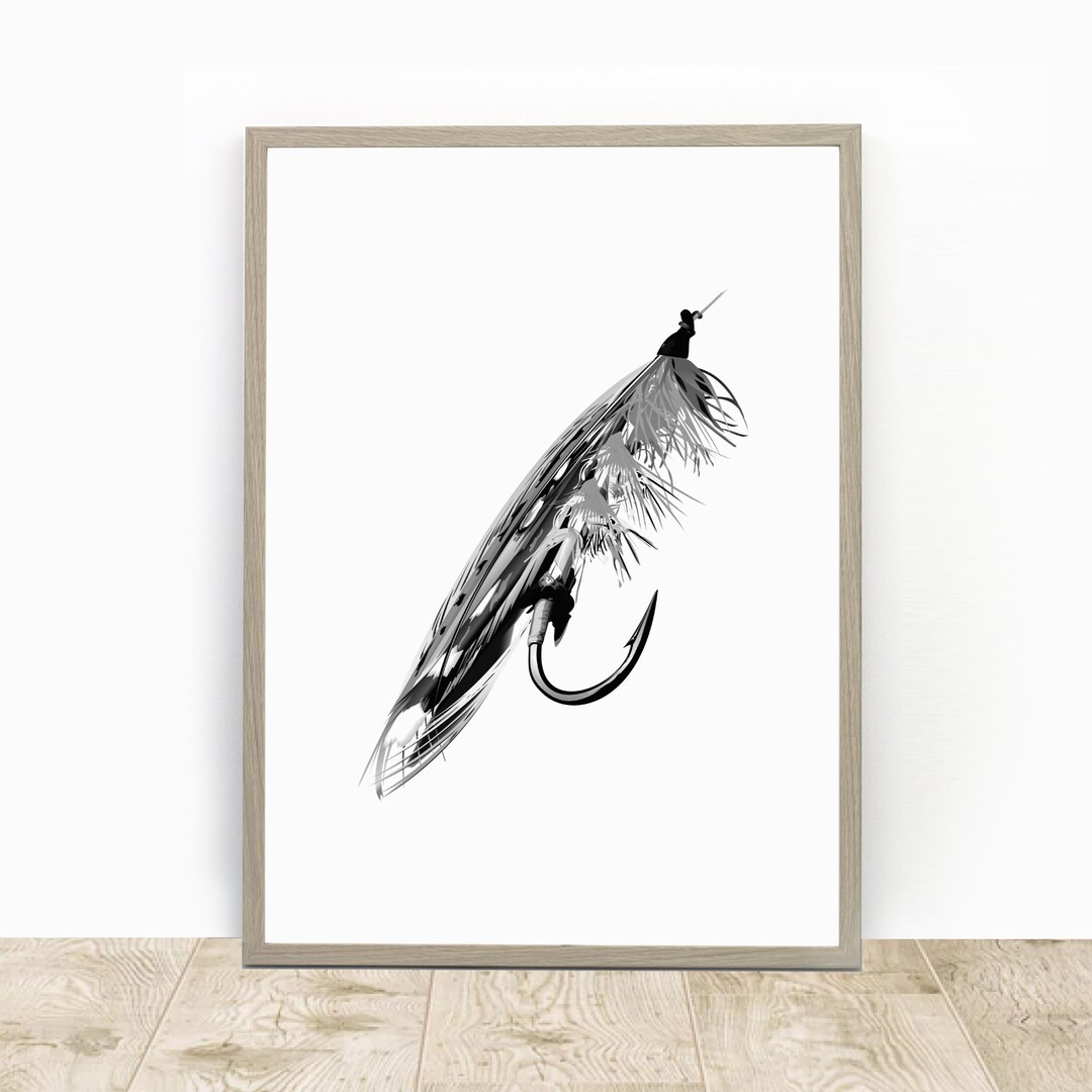 Fishing Fly Wall Art, Illustrated Art Print, Digital Download ...