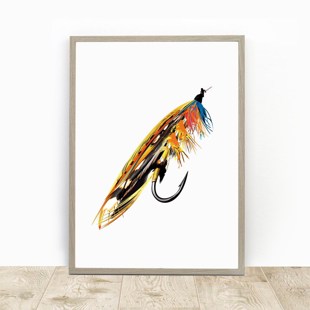 Fishing Fly Wall Art, Illustrated Art Print, Digital Download ...