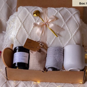 Classy Gift Basket for Women, Cozy Gift Box With Blanket, Socks, Candle ...