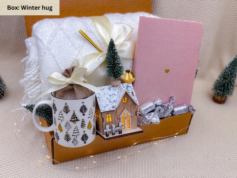 Christmas Gift Box Blanket, Cozy Christmas Gift Basket, Winter Gifts ...