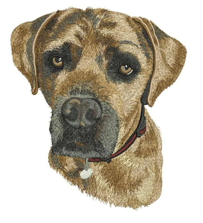 Machine Embroidery File - Dog Head - Mastiff - Canine - Pets - Pet ...