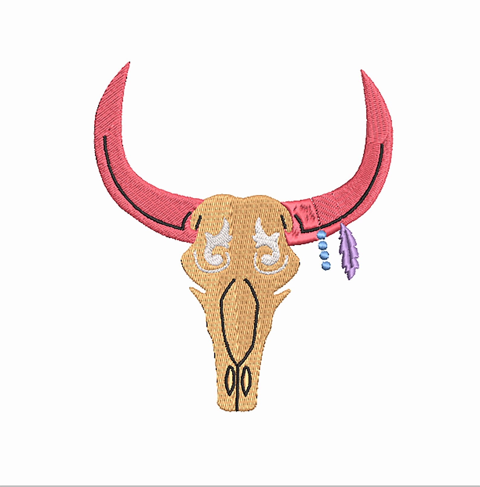 Boho Skull Head - Machine Embroidery Design File Types Pes, Dst, Xxx ...