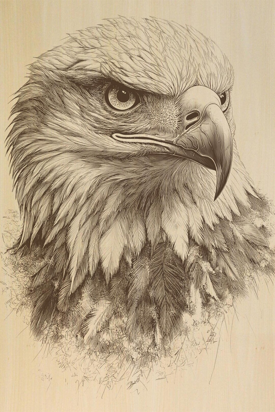 Bald Eagle Laser Engraving Design: Wildlife Art, 4 PNG JPG LBRN2 ...