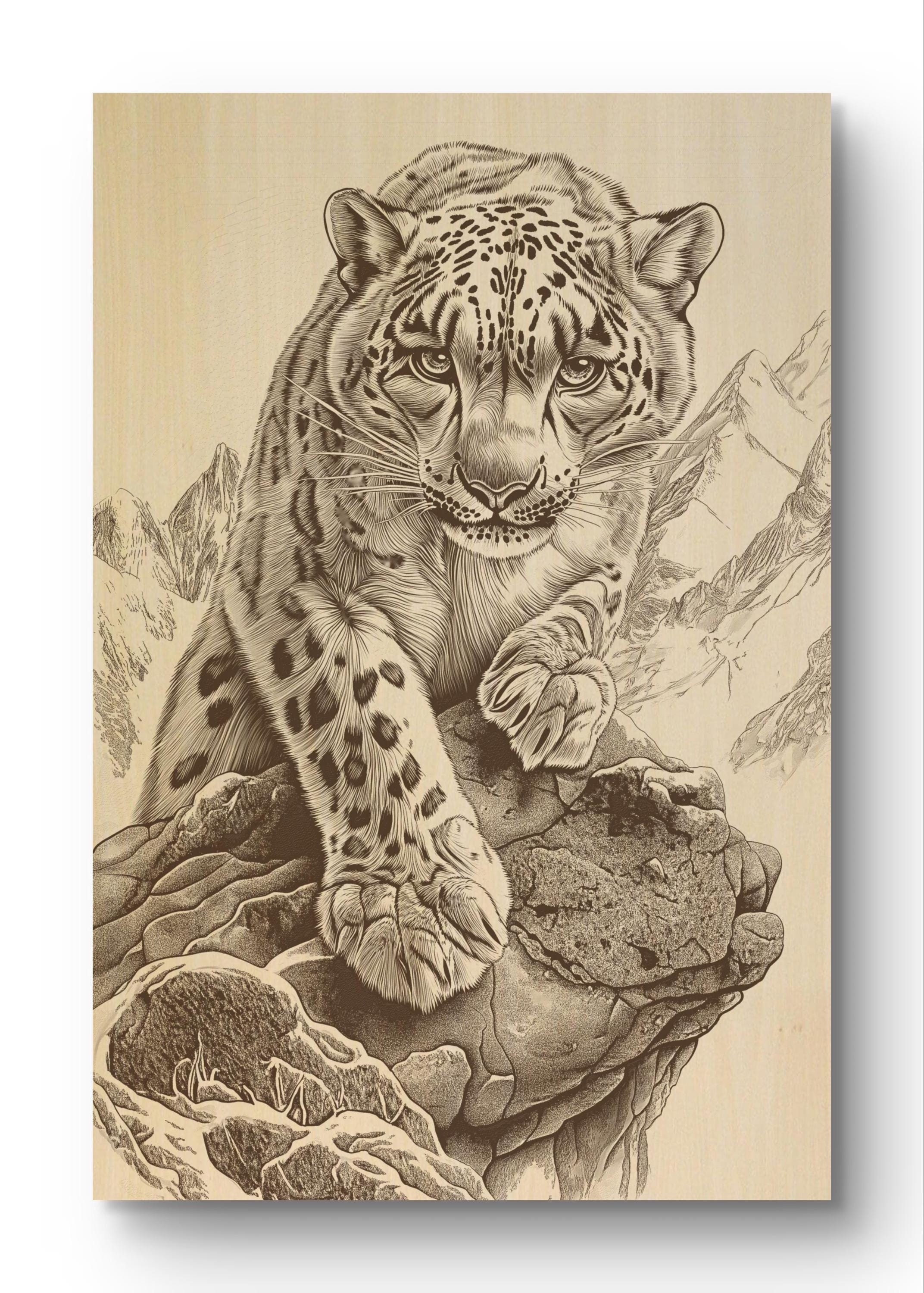 Snow Leopard Engraving Design: Laser Cut Wildlife Art (digital Download ...