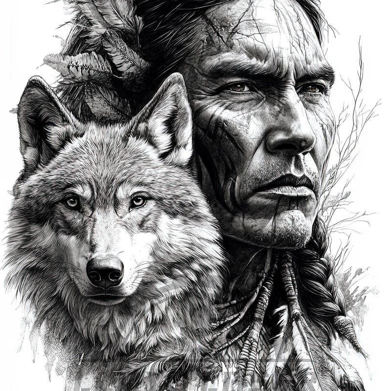 Wolf and Native Art - Etsy