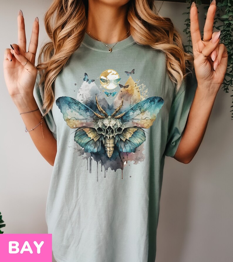 Luna Moth Shirt for Women Full Moon Phase Entomology T Shirt Dark ...
