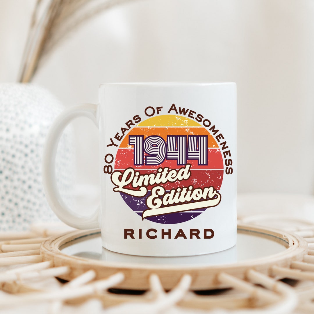 Personalized 80th Birthday Mug, Custom 80th Gift for Women or Men ...