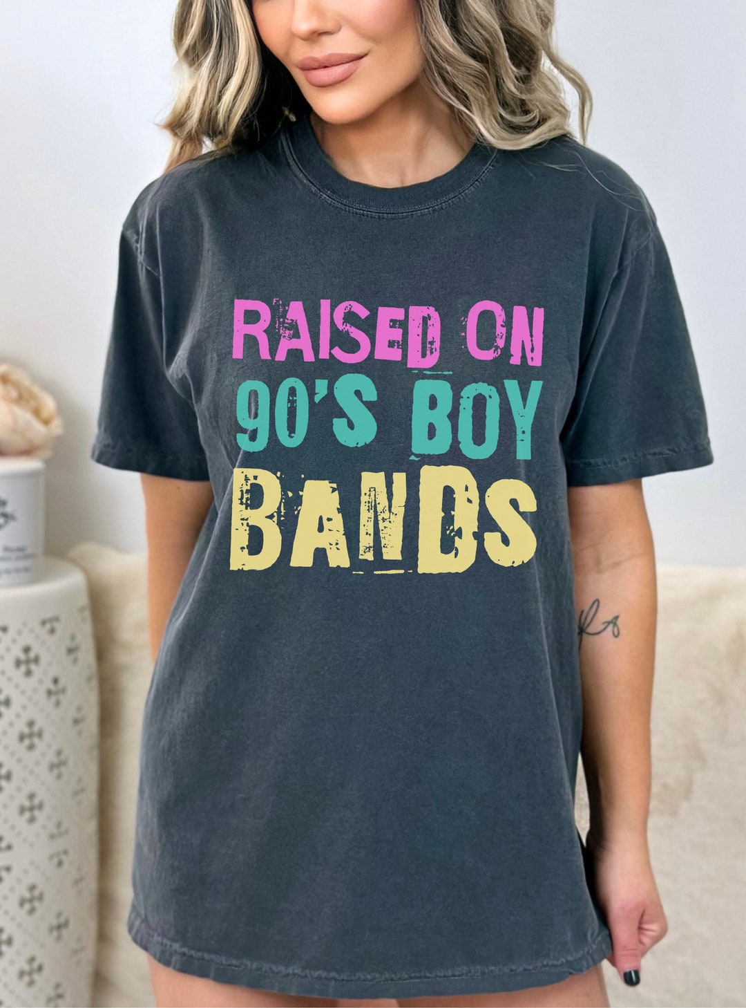 Raised on 90s Boy Bands 90s Kid Shirt Concert Tshirt Funny Birthday ...